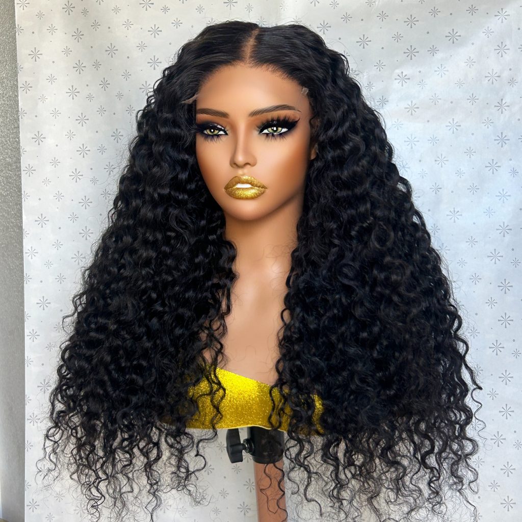 24 inch 5x5 HD Lace Closure Wig 250 Density Jerry Curl 13A quality ...